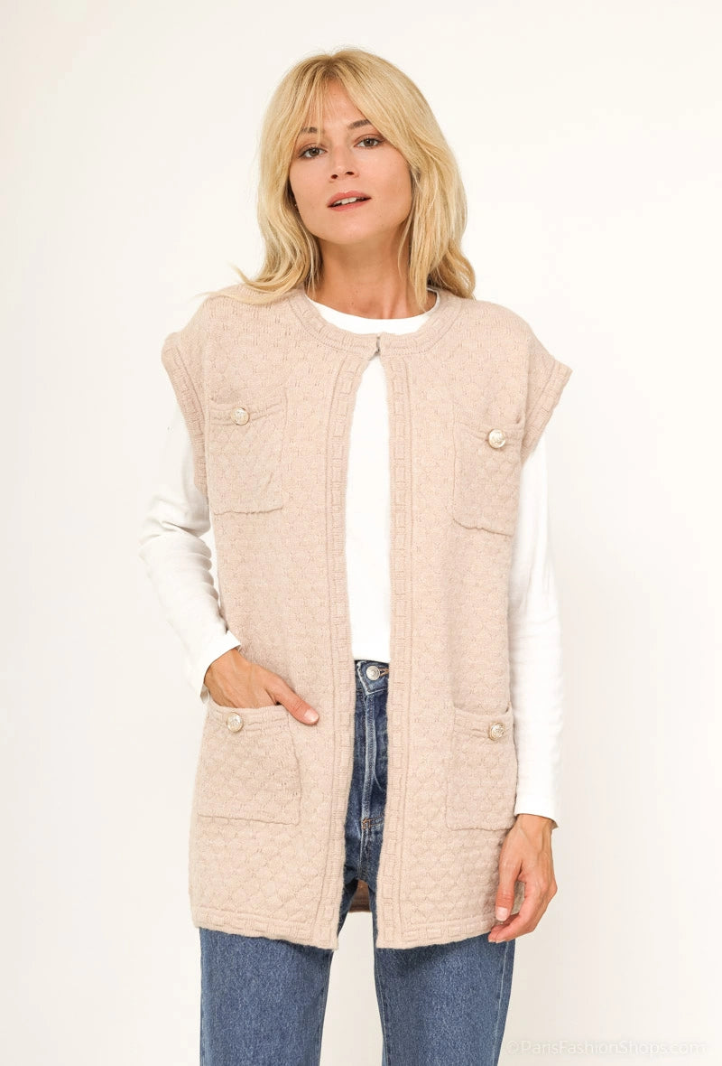 Emsig Exclusive - Odessa Soft Vest Beige – Butik Emsig