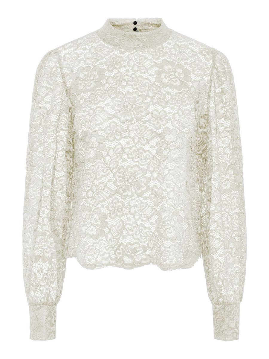 Pieces - Marika Lace Top Cloud Dancer – Butik Emsig