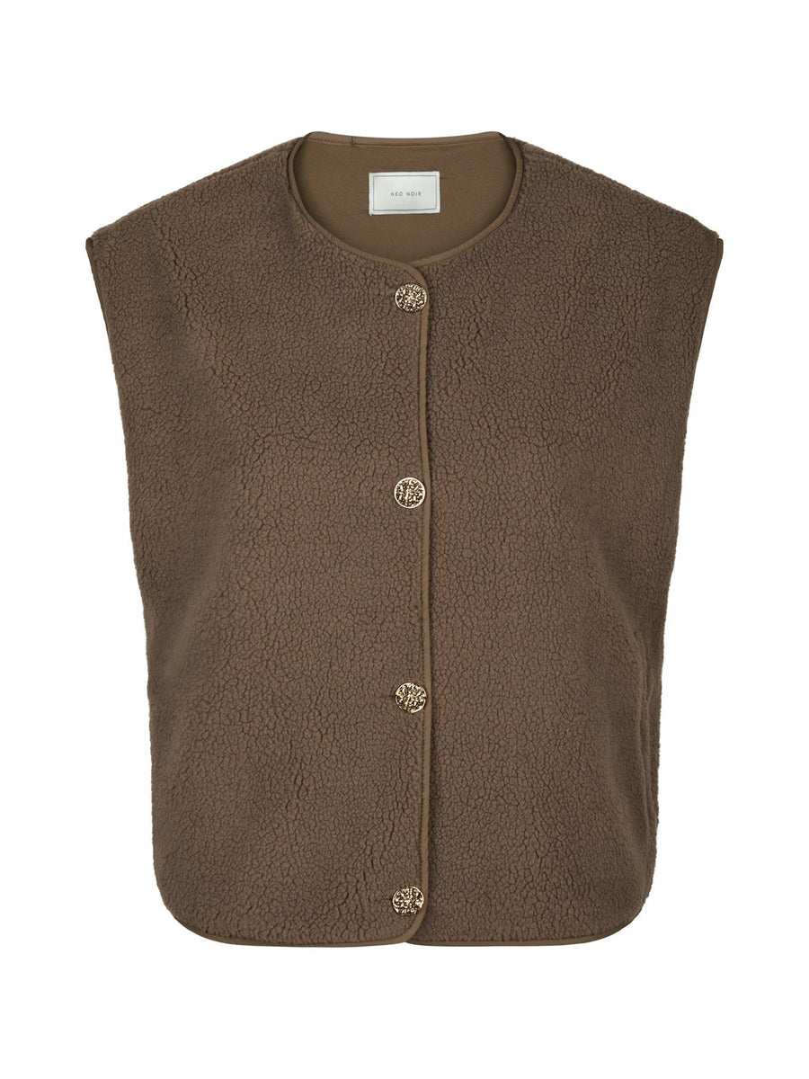 Neo Noir - Mariko Teddy Vest Taupe – Butik Emsig