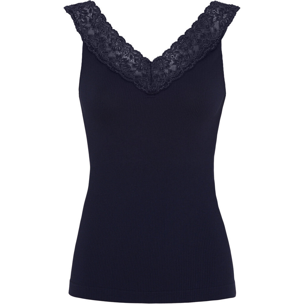 Tim & Simonsen - Miriam Rib Top Navy – Butik Emsig