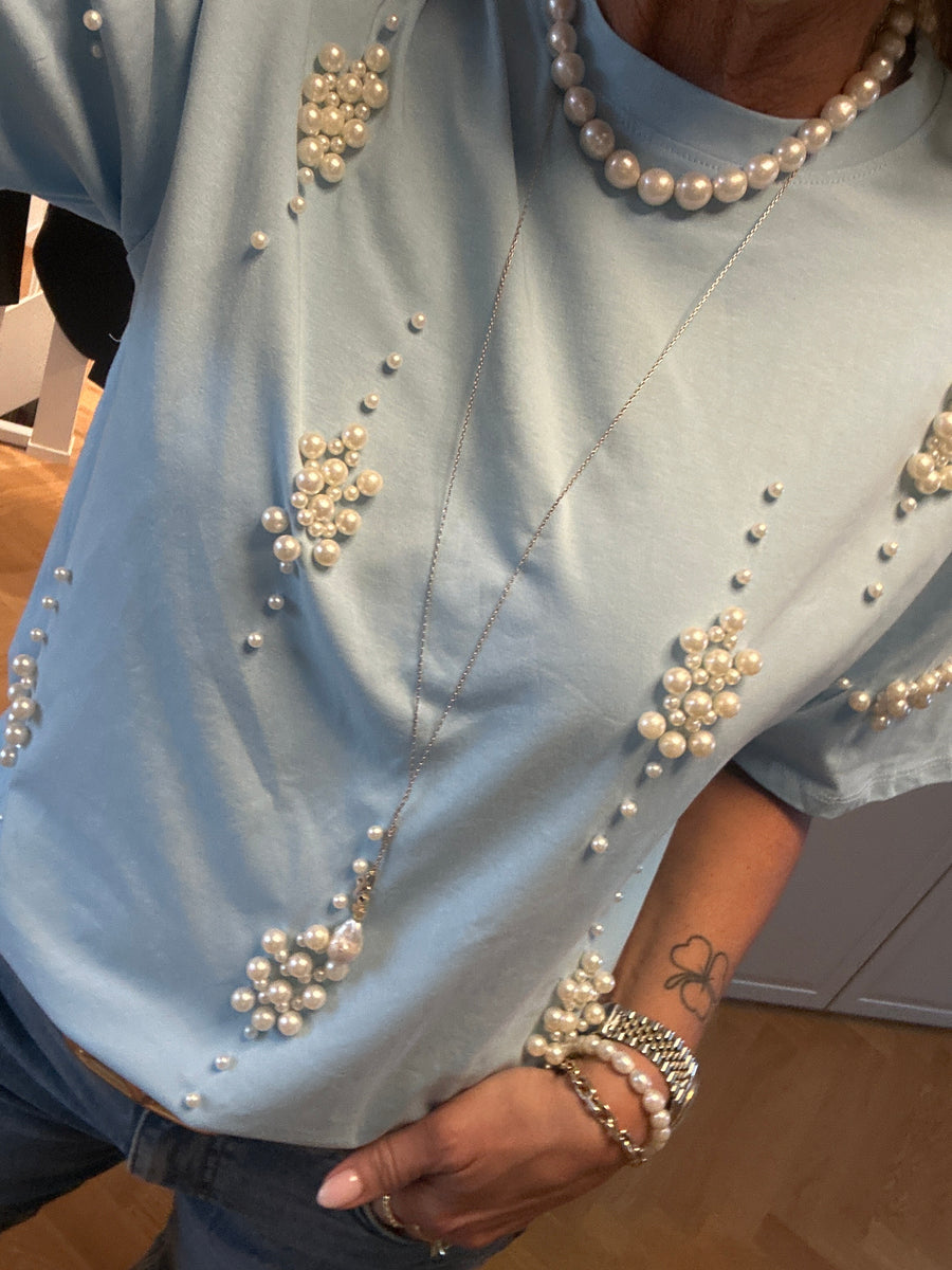 Qnuz - Riki Pearl T-Shirt Blue – Butik Emsig