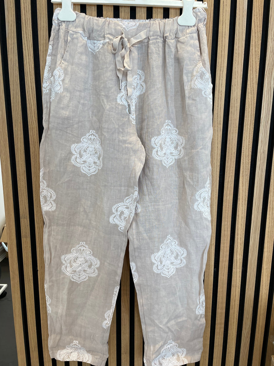 Qnuz - Natali Linen Pants Beige – Butik Emsig
