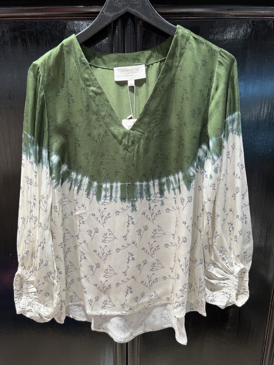Eva Go Diva - Sadie Top Green Dip Dye – Butik Emsig